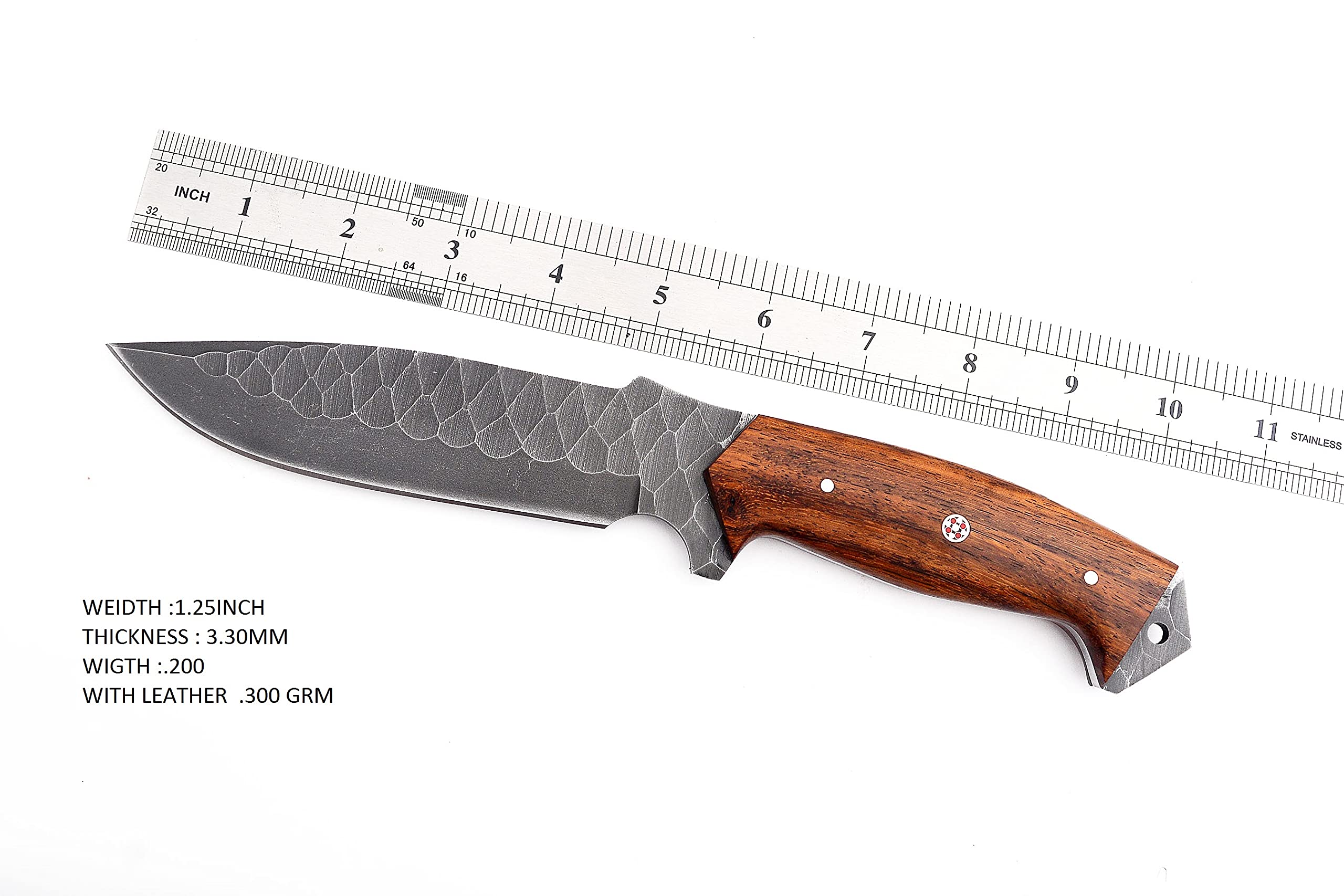 HANDCRAFT GOODS Handmade Hunting Knife with Leather Sheath Bushcraft Knife1095 Steel Fixed Blade Hunting Knife -HUNTER