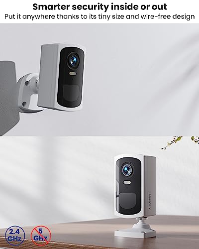 MUBVIEW Security Cameras Wireless Outdoor - 2 Pack Outdoor Camera Wireless 2K Battery Powered Security Camera Outdoor & Indoor, WiFi Home Camera with Spotlight/Siren/AI Motion Detection/2-Way Talk