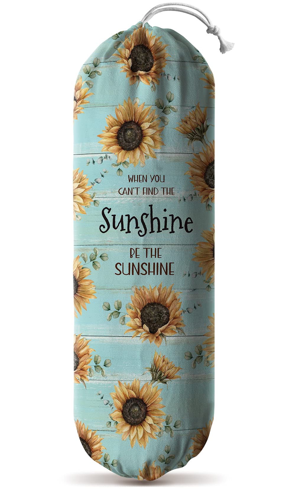 Hglian Farmhouse Plastic Bag Holder Dispenser and Sunflower Grocery shopping bags Storage saver Organizer