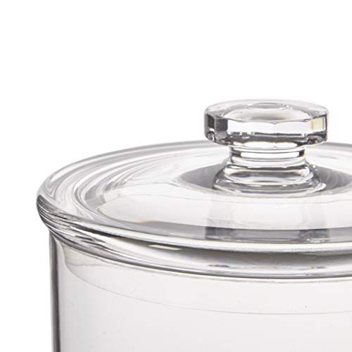 STORi Premium Quality Makeup and Cotton Ball Holders | 60-oz Clear Plastic Apothecary Jar with Lid | Perfect Storage Container to Organize Bathroom and Vanity