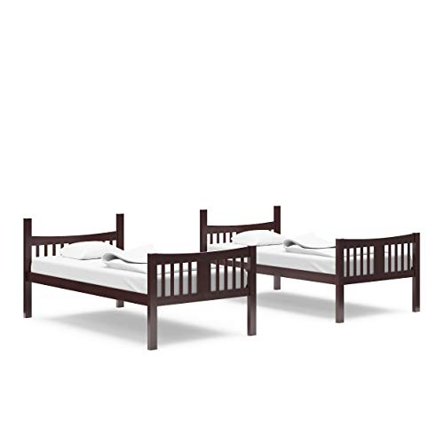 Storkcraft Caribou Twin-over-Twin Bunk Bed (Espresso) β GREENGUARD Gold Certified, Converts to 2 individual twin beds