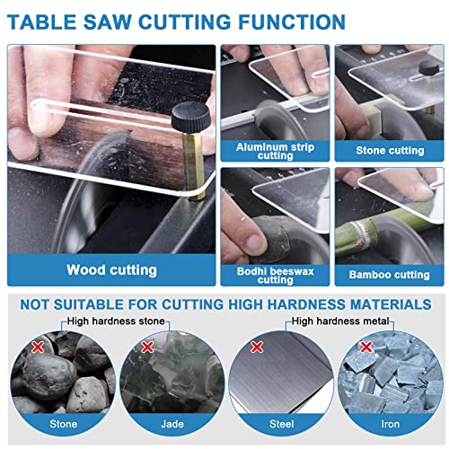 Mini Multifunctional Table Saw 300W 0.8" Cut Depth, 1.2β x 16β Belt Sander 6β Disc Sander for Crafts Wood Stone Cutting and Grinding, w/ 10 Sanding Belts and 5 Sandpapers