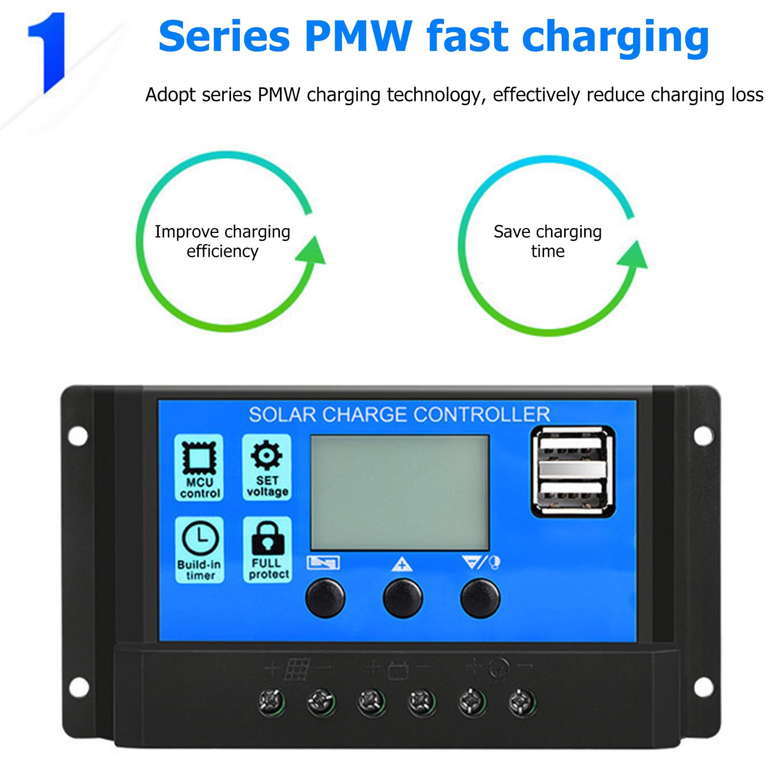 DOACT Solar Power Kit, Full Protection Solar Inverter Kit 30A Charge Controller 300W Inverter with Charging Cable for Outdoor Use (12V to 220V)