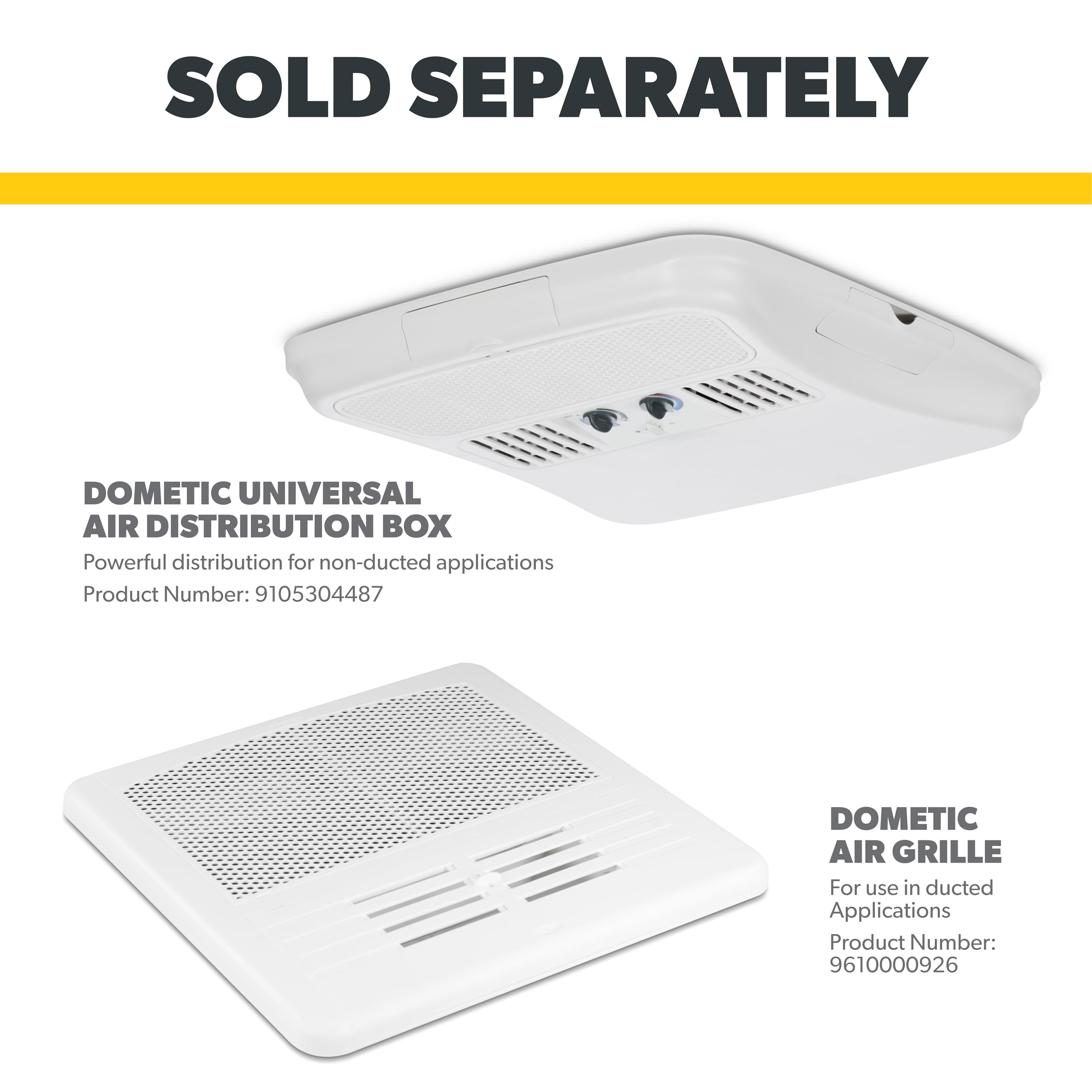 Dometic Brisk II | 13.5K BTU Air Conditioner | White | Standard Height | 9105304463 | Ducted or Non- Ducted | Quiet AC | Easy Install | Ideal For Campers, Vans, RV or Trailers | Lightweight