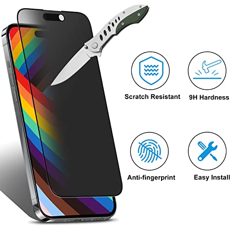 Mothca Matte Privacy Screen Protector for iPhone 14 Pro 6.1-inch 2022 with Alignment Sticker, Anti-Spy Anti-Glare Full Coverage Tempered Glass Anti-Fingerprint Shield Smooth & No Dark, Easy to Install