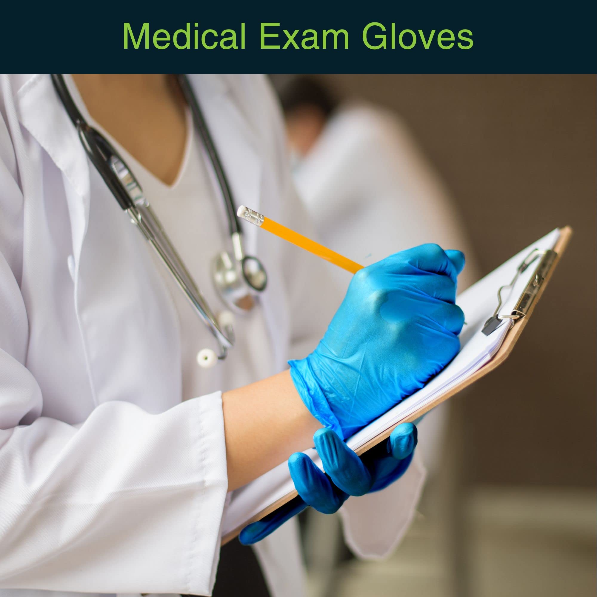 FifthPulse Blue Nitrile Medical Gloves Large, 100 Count - Surgical Grade Latex Free Disposable Gloves Large Rubber Gloves (Guantes Desechables)