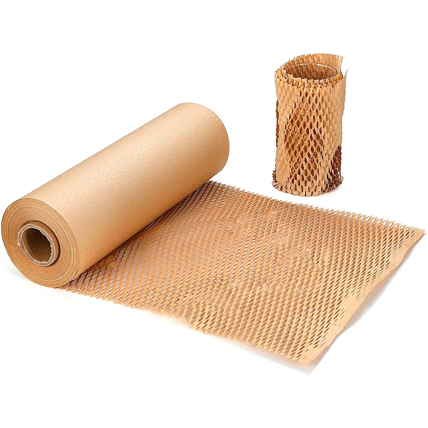 EPS - Honeycomb White Packing Paper, 15"x49' Eco Friendly Packing Paper for moving, Recyclable Honeycomb Bubble Packing Paper Wrapping Protective Kraft Roll