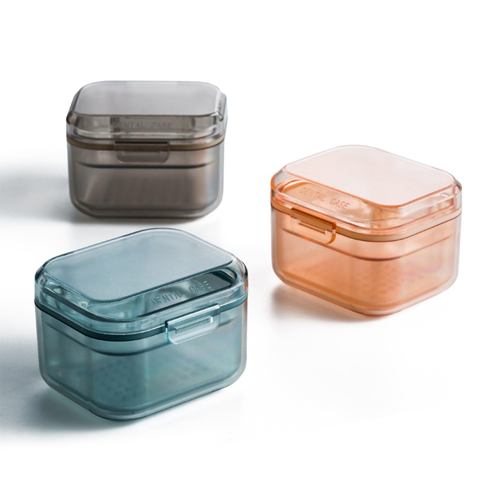 Fodofodo Retainer Case,Denture Cup,Retainer Cleaning Box with Strainer basket,Guard Box with Retainer Removal Tool and Brush,Compatible with Invisible braces,Retainers,Mouth Guards (Blue)