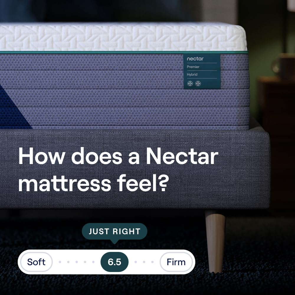 Nectar Premier Hybrid 13β King Mattress (New Version) - Medium Firm - Contouring Memory Foam & Innerspring Coils - Cooling Upgrade - 2β Pressure Relief Layer - 365-Night Trial & Forever Warranty