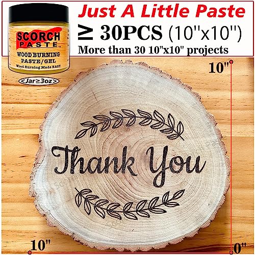 Scorch Paste - Wood Burning Paste, Wood Burning Gel Marker for Crafting & Stencil Wood Burning, Stable Heat Activated Paste, Accurately & Easily Burn Designs on Wood and Arts - 3 OZ