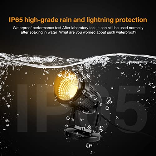 Lemonbest LED Landscape Up Down Light 5W White LED Decorative Spotlight Lamp 110V with Plug for Indoor Outdoor Yard Step Wall Lighting (Warm White)(NO Spike