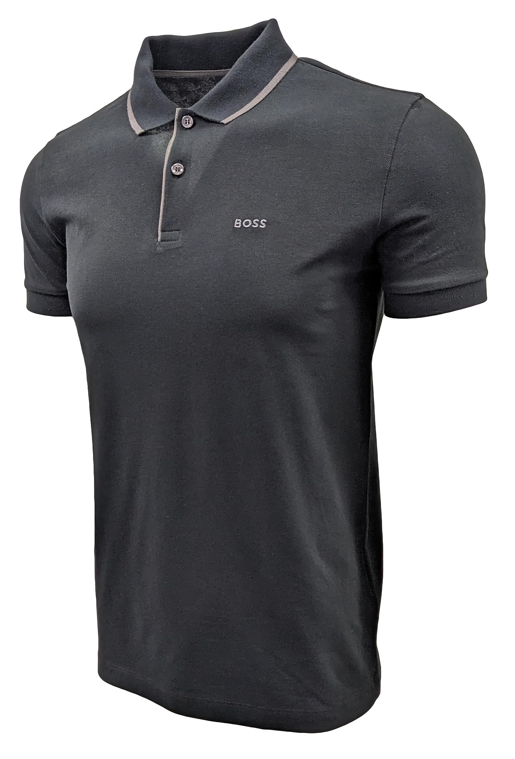 Hugo Boss Mens Firenze 33 Regular Fit Polo 50268712 (Small, Black)