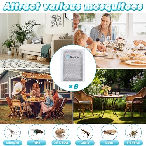 Mosquito Attractant in Bulk, Mosquito Lure for Bug Zapper Bait Refill Compatible with All Mosquito Trap Enhances Catch Rates for Indoor Outdoor Traps, Safe and Long Lasting(8 Pack)