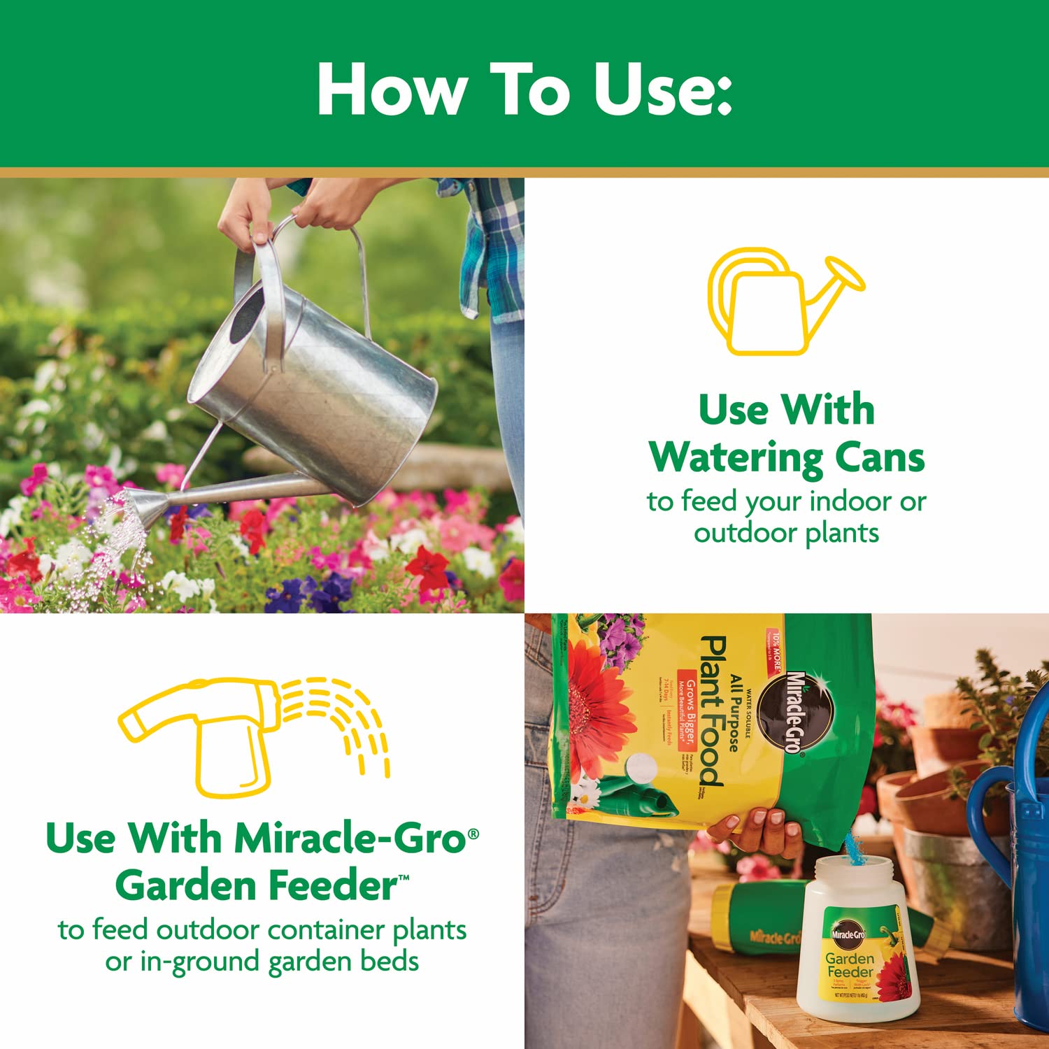 Miracle-Gro Water Soluble All Purpose Plant Food, 24-8-16, Instantly Fertilizes Plants, Waterproof Bag - 5.5 lb., 2-Pack