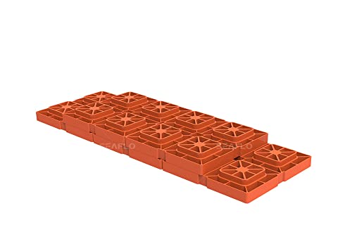SEAFLO Heavy Duty RV Leveling Blocks Compatible with Single Wheels, Double Wheels, Hydraulic Jacks, Tongue Jacks and More Orange 10 Pack