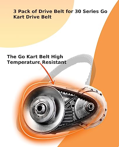 YONQIFON 3 Pack of KT196 Drive Belt for 30 Series Go Kart Drive Belt Fit for Manco 5959 / Comet 203589