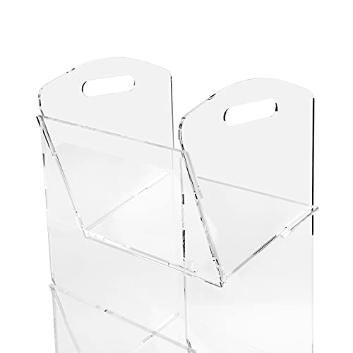 Mouchoi Acrylic Bookcase, Corner Bookshelf, Acrylic Tabletop Display Shelf, Modern Clear Display Stand, Sturdy Storage Shelf, 2 Tier