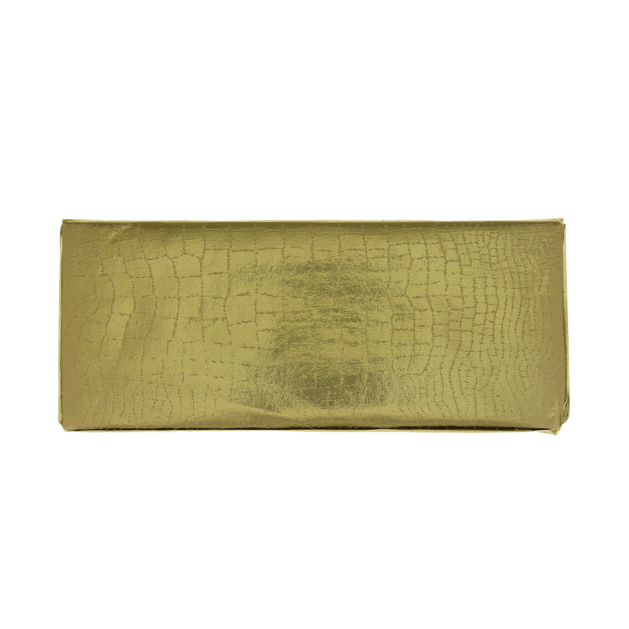 Foil Wrapper - Pack of 100 Candy Bar Wrappers with Thick Paper Backing - Folds and Wraps Well - Best for Wrapping 1.55Oz Hershey/Candies/Chocolate Bars/Gifts - Size 6" X 7.5" (Gold Alligator)