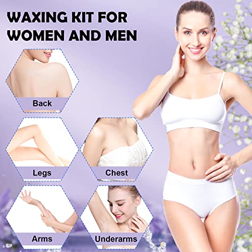 Roll on Wax Kit for Hair Removal, Digital Wax Roller Kit, Lavender Roller Waxing Kit, Home Waxing Kit for Women and Men