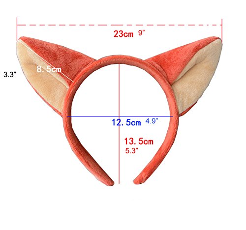 Elaine Room Headband Fox Ear Hairband Christmas Party Birthday Headwear (red fox)