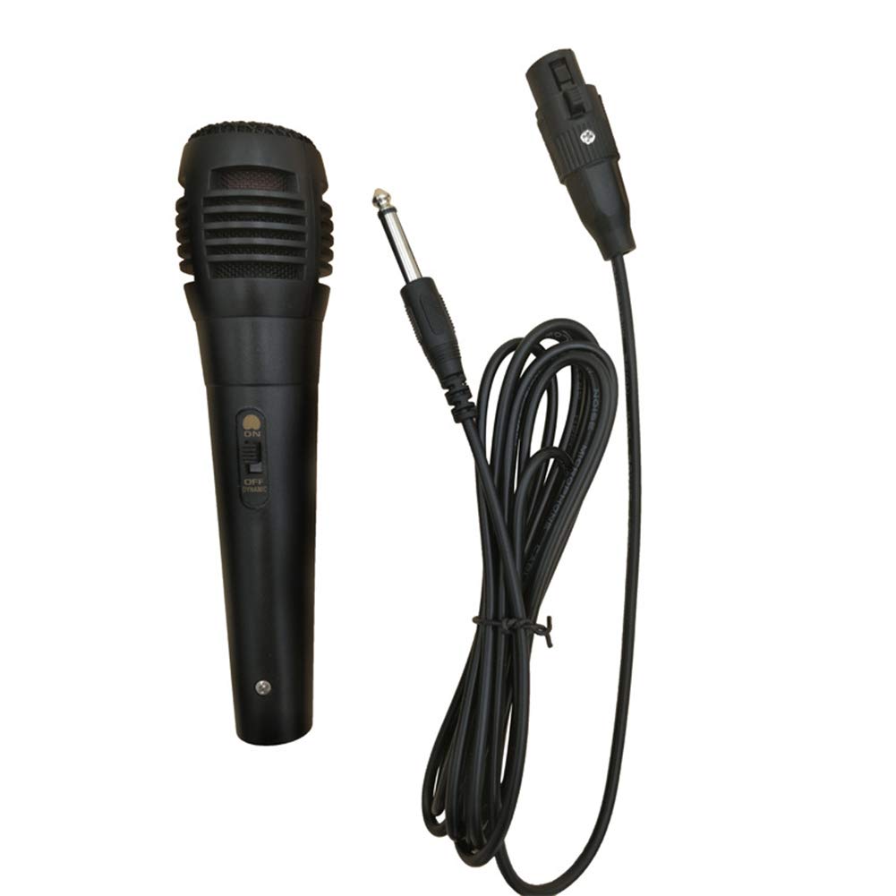 FAgdsyigao Handheld 6.5mm Wired Uni-Directional Dynamic Karaoke Microphone with Audio Cable Live Karaoke Entertainment Portable at Home Black