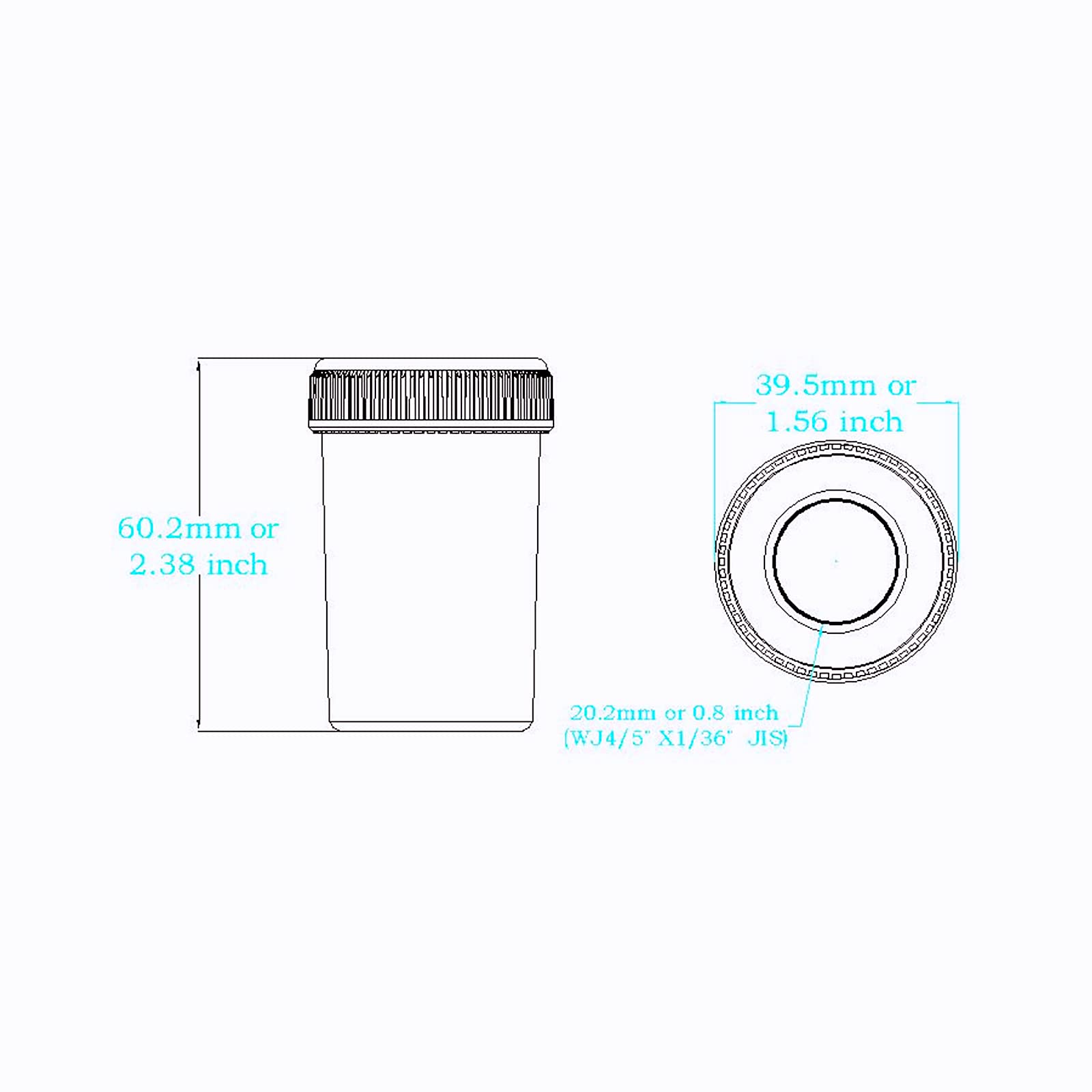 Tool Box rms Objective containers Plastic Container for Microscope Objective with RMS Thread 4 Packs (39.5, Black)