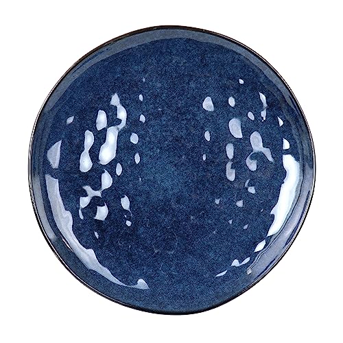 Elama Samara 12 Piece Stoneware Dinnerware Set (Blue)
