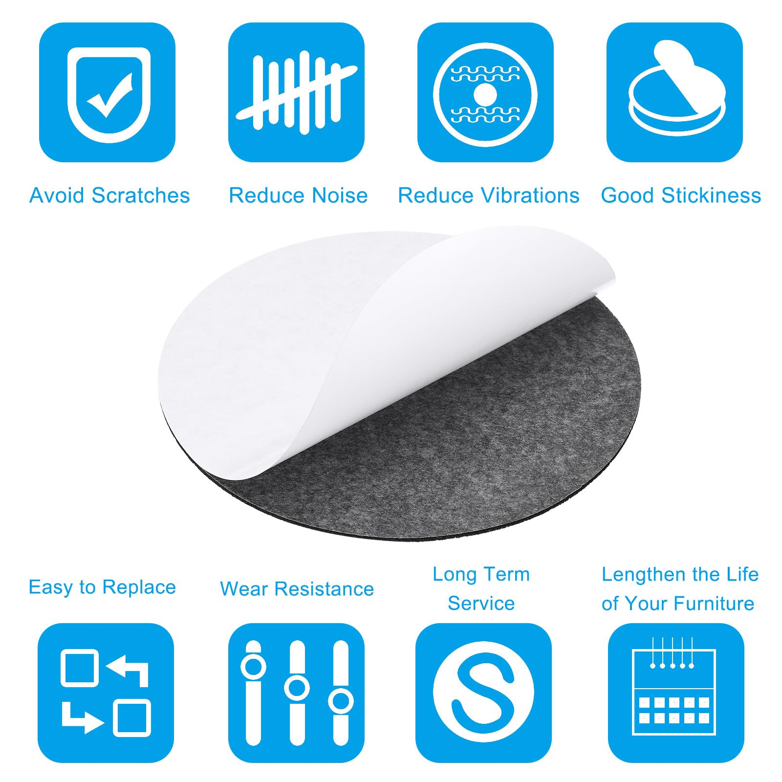 PATIKIL 6 Inch Diameter Lamp Base Felt, 20Pack 2mm Thickness Round Soft Adhesive Non-Slip Anti-Scratch Backed Felt for Lamp Furniture DIY Craft, Dark Grey