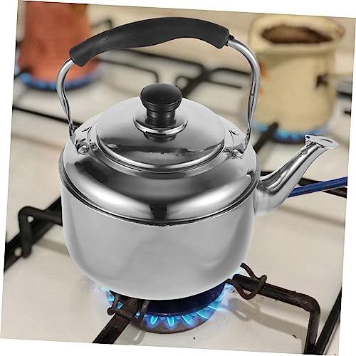 PAMINGONO Stainless Steel Kettle Tea Kettle Stainless Electric Tea Serving Pot Water Boiling Pot Stove Safe Insulated Teapot Espresso Machines for Home Coffee Espresso Maker Teakettle Silver