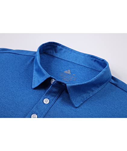 LLdress Polo Shirts for Men Short Sleeve Summer Casual Golf Basic Casual Collared Shirts, Deep Indigo XL