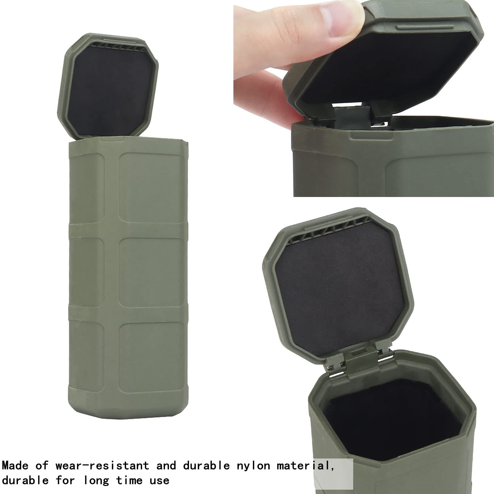 Hdlsina Battery Storage Case and Tactical Gear Case Hard Tool Box Secure Storage for AA, AAA, CR126 Batteries, Survival Gear (OD)