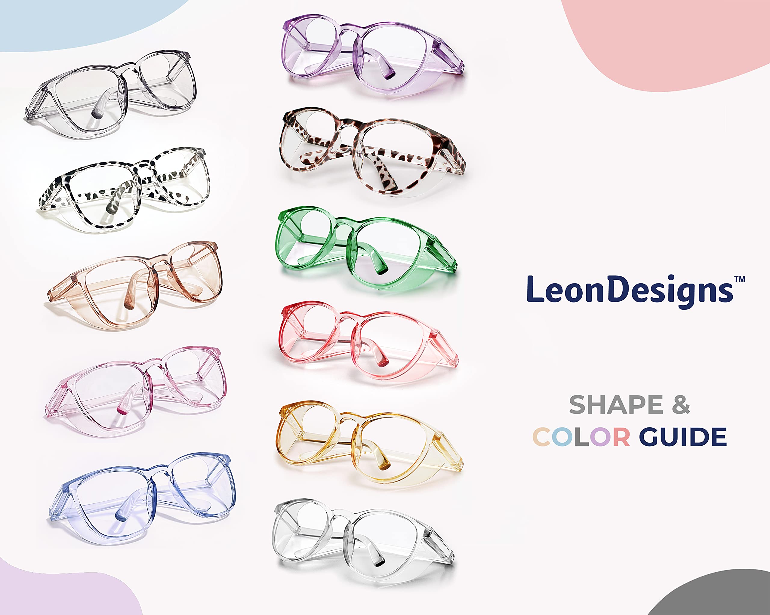 LeonDesigns Safety Glasses Anti-Fog Goggles Z87.1 Blue Light Blocking Anti-Dust UV Protection Glasses For Men Women (Square black1)