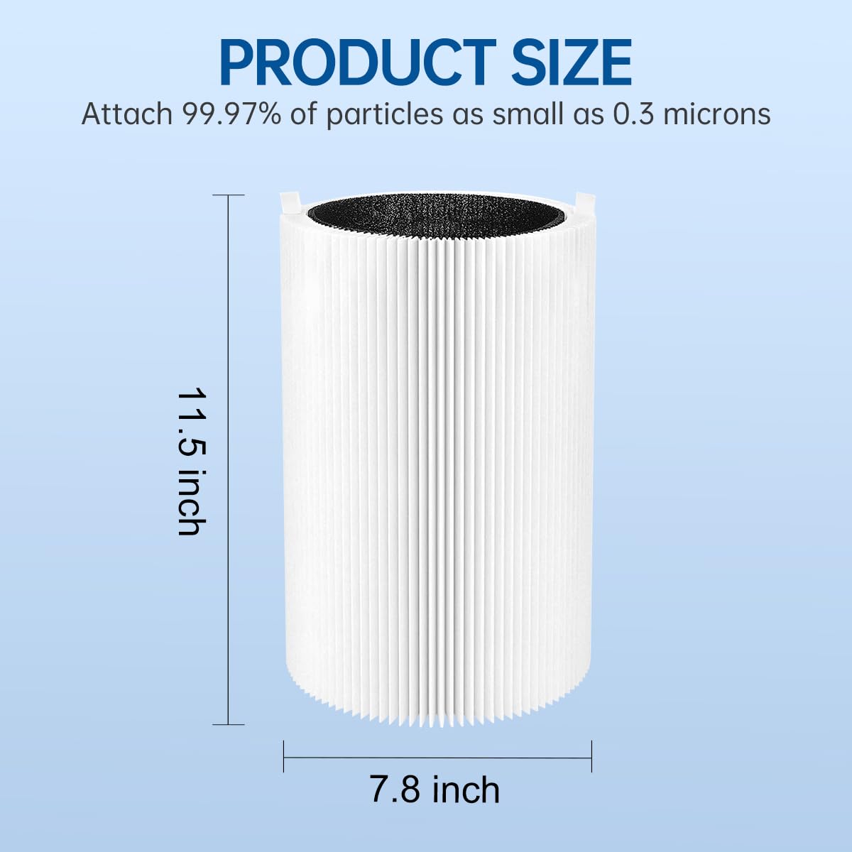 JUNHUI BA411 True HEPA Replacement Air Filters Compatible with Blueair 411, Blue Pure 411, 411+, Blue Pure 411 Auto, Blue Air Purifie.r 411,2 HEPA and 2 Activated Carbon