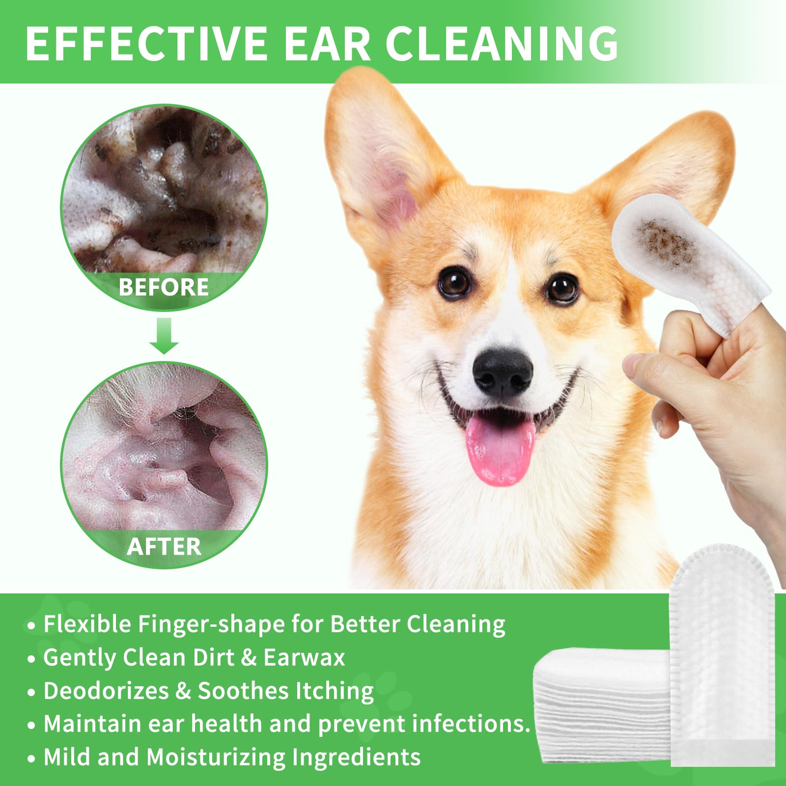 Pet Care Bundle, Tear Stain Remover and Finger Wipes β Gentle, Safe, and Convenient Eye and Ear Cleaning for All Breeds and Ages