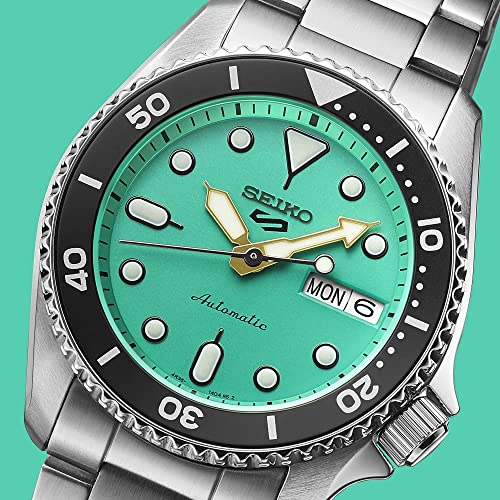 Seiko 5 Sports Gents SKX Midi Automatic Watch SRPK33K1, Teal/Grey