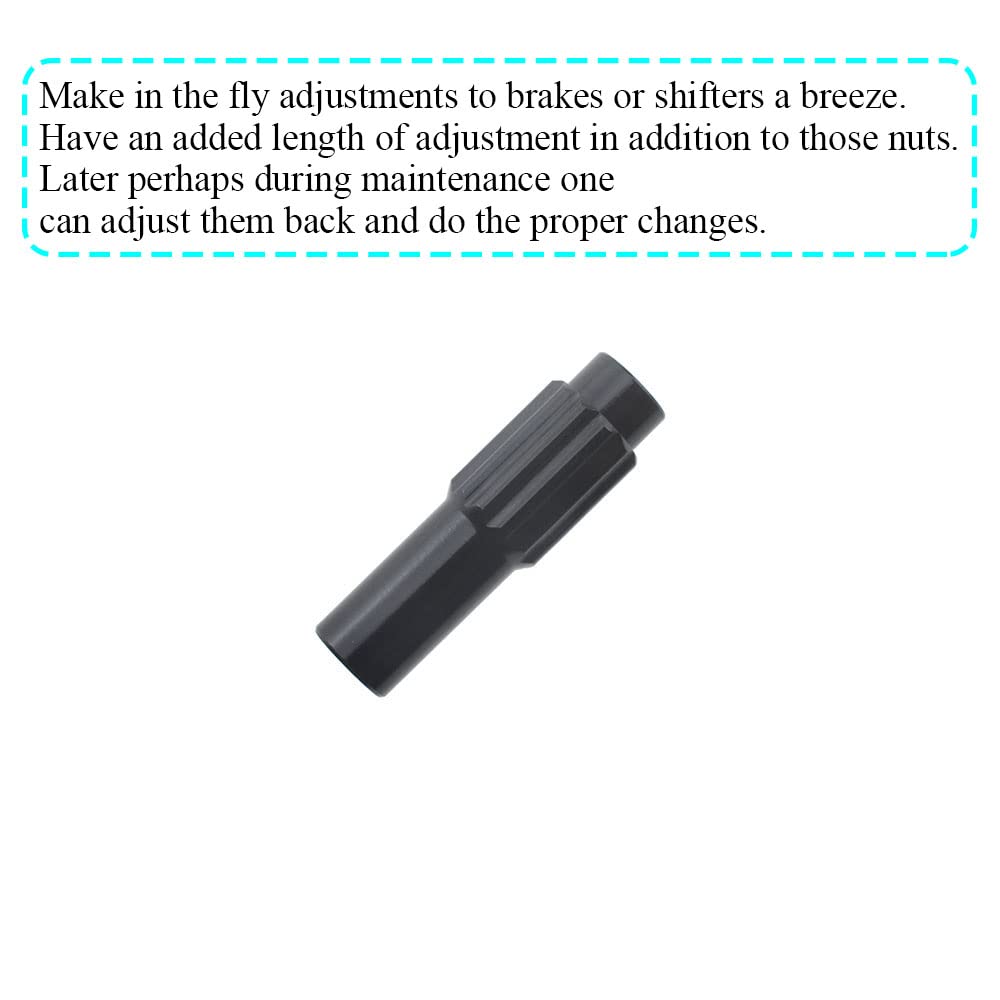 Hao Pro 33mm Length Bicycle Screw Cable Adjuster Quick Adjust Convenient Maintenance Control Tension Aluminum Clucth Brake Gear Shift Connector Black 2 PCS for DIY Mountain Bike Frame Road Bike