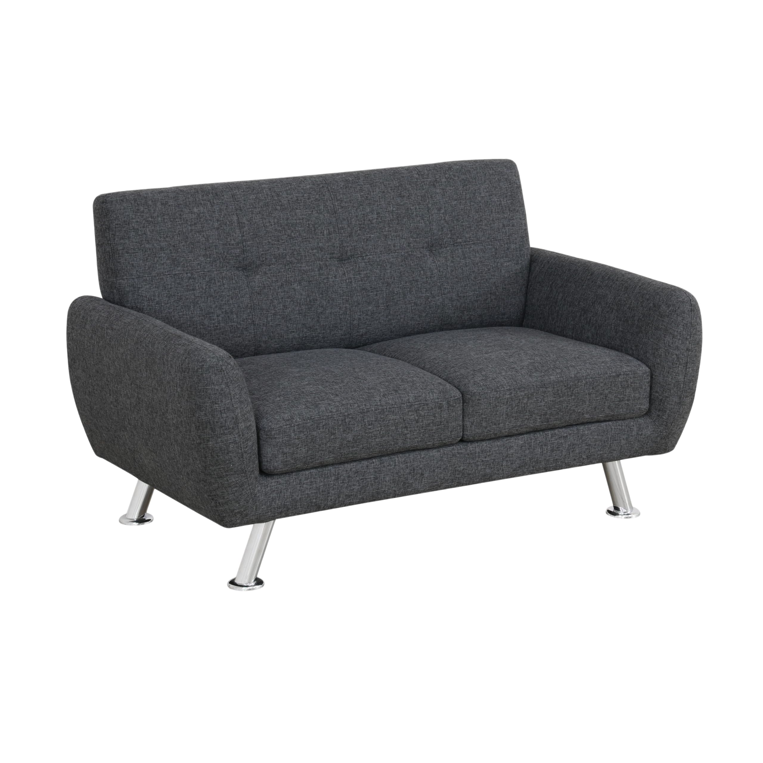 NicBex Loveseat Sofa Couch Contemporary Sofa Couch for Living Room 2-Seater Sofa with Solid Frame Modern Sofa Couches with Linen Fabric Stylish Living Room Furniture, Black Grey