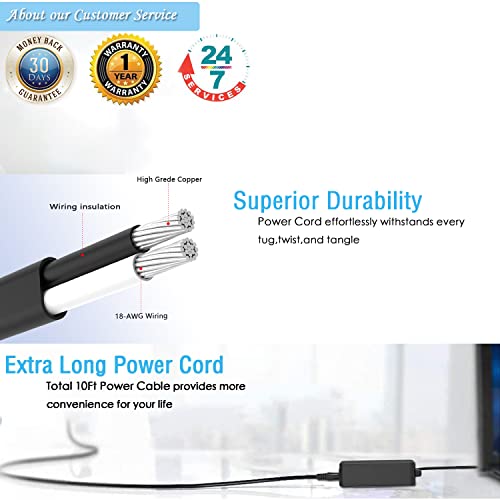 Superer AC Charger Fit for Acer Chromebook 11 CB3-111 CB3-131 CB3-132 C730 CB3-131-C3SZ CB3-111-C8UB CB3-132-C9M7 CB3-131-C3KD CB3-111-C670 Laptop Adapter Power Supply Cord