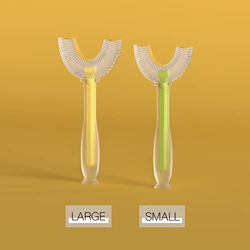 LEPGIFE U Shaped Kids Toothbrush 4 Pack, Fanttmon U-Type Whole Mouth Toothbrush for Kids (Age 6-10)