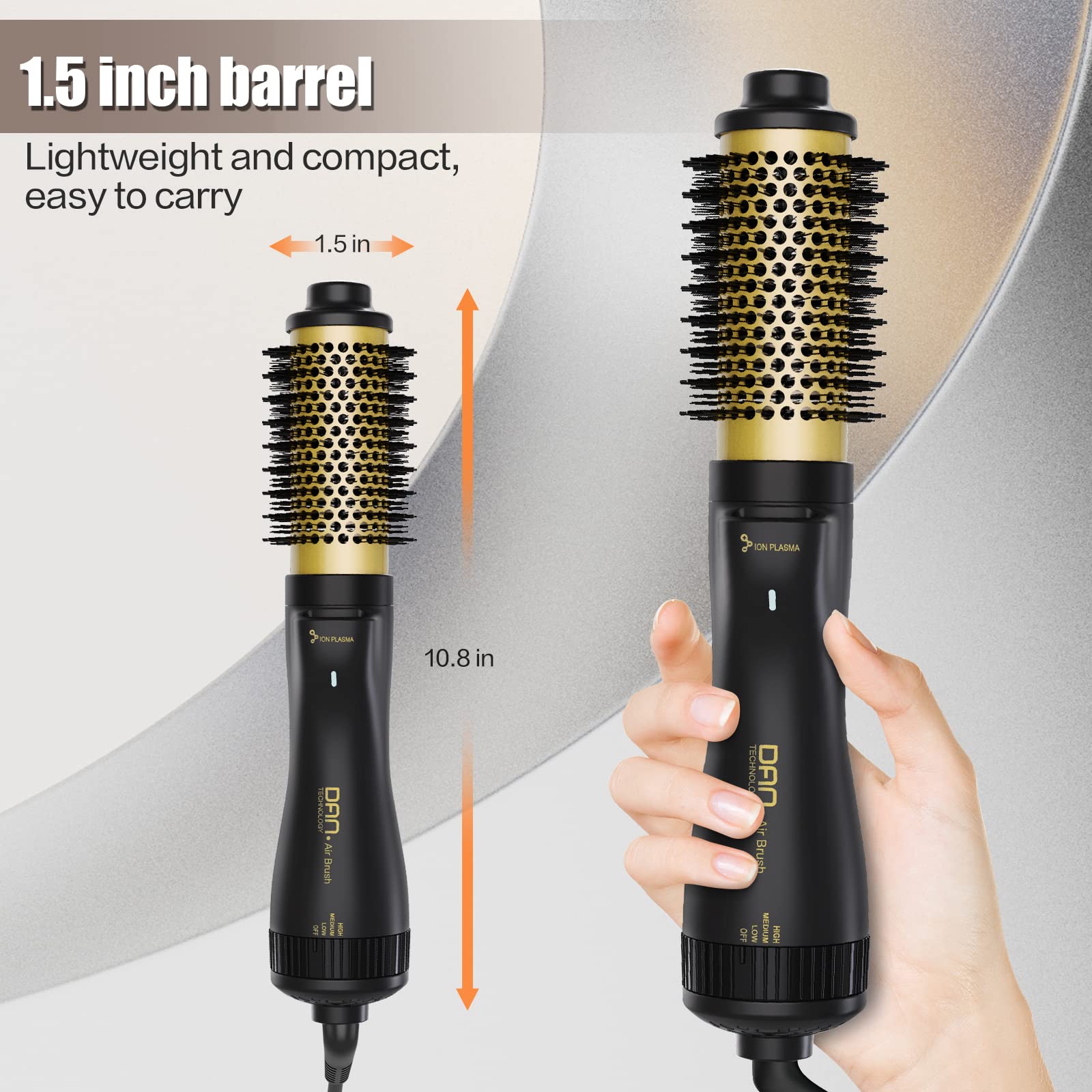 Hair Dryer Brush, Hot Air Brush Set & One Step Volumizer Plasma Technology Blow Dryer Brush for Fast Drying with Adjustable Temperature and Volumizing, Reduce Frizz and Static