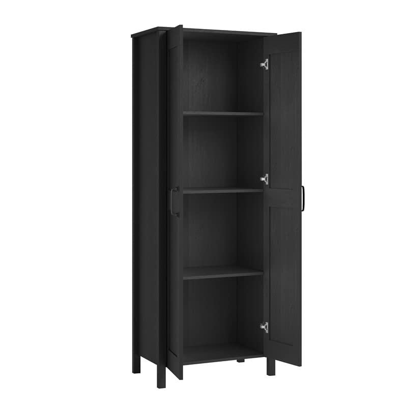 Sauder Engineered Wood 2-Door Storage Cabinet in Raven Oak Finish