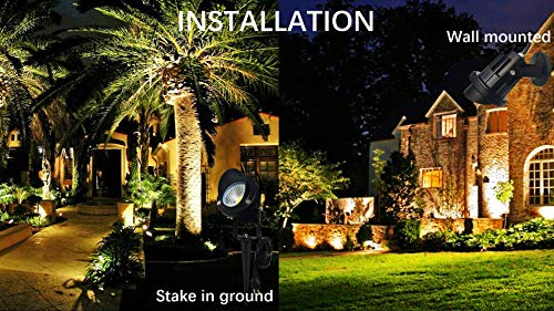 LED Outdoor Spotlight Flag Light 120V 10W Waterproof Spot Lights for Yard Flagpole House Tree Plug in Christmas Landscape Lighting (10W, Warmwhite)