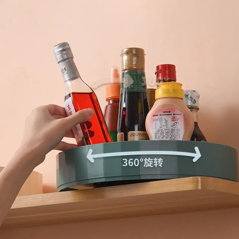 Halure Lazy Susan Cabinet Organizer for Pantry Organization and Storage, Green, 10 Inches β Refrigerator Organizer for Countertop, Fridge, Cupboard, Living Room Medicine Cabinet
