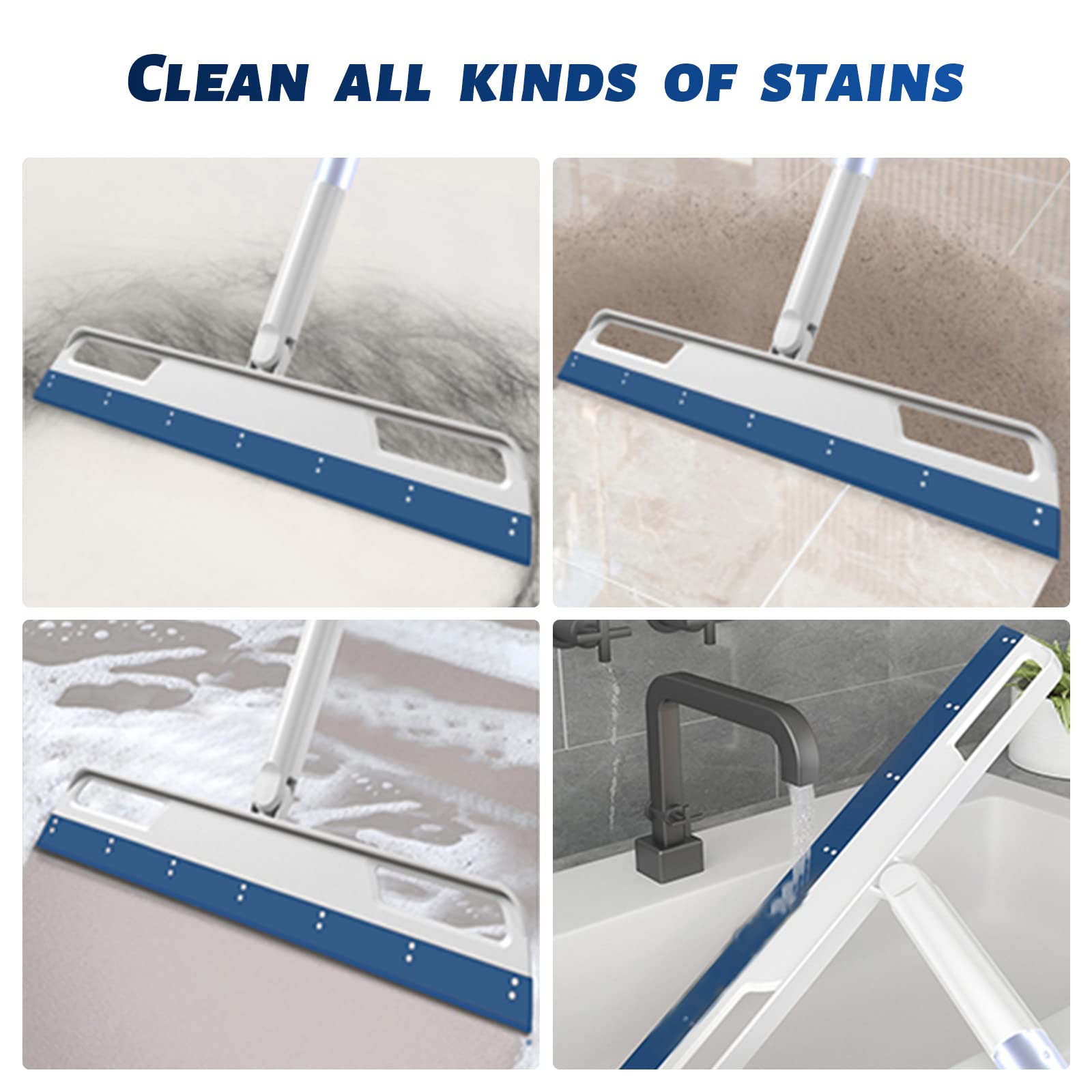 Multifunction Magic Broom Sweeper 4-1 Extral Long Handle Silicone Floor Squeegee Broom no Bristles Excelent for Flat Floor and Especial Good Job for Pet Hair Remover