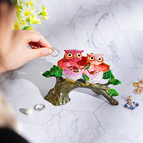 YU FENG Cute Owl And Camel Animal Trinket Jewelry Box