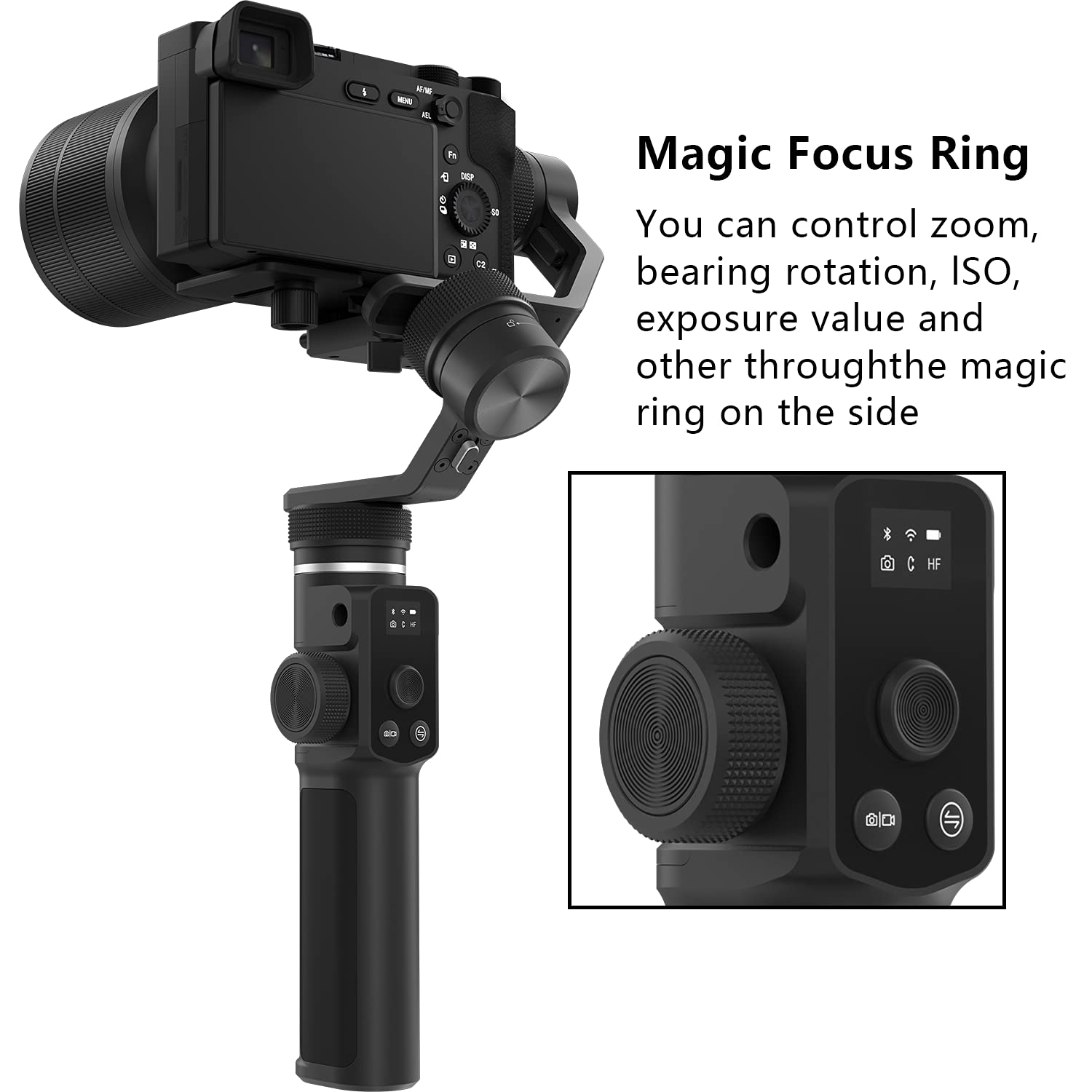 FeiyuTech G6 Max 3-Axis Handheld Multi-Function Gimbal Stabilizer for Mirrorless Camera Like Sony A6400/Short Lens,Action Camera Gopro,54-88mm Width Smart Phone,1.2Kg Payload,Splash Proof