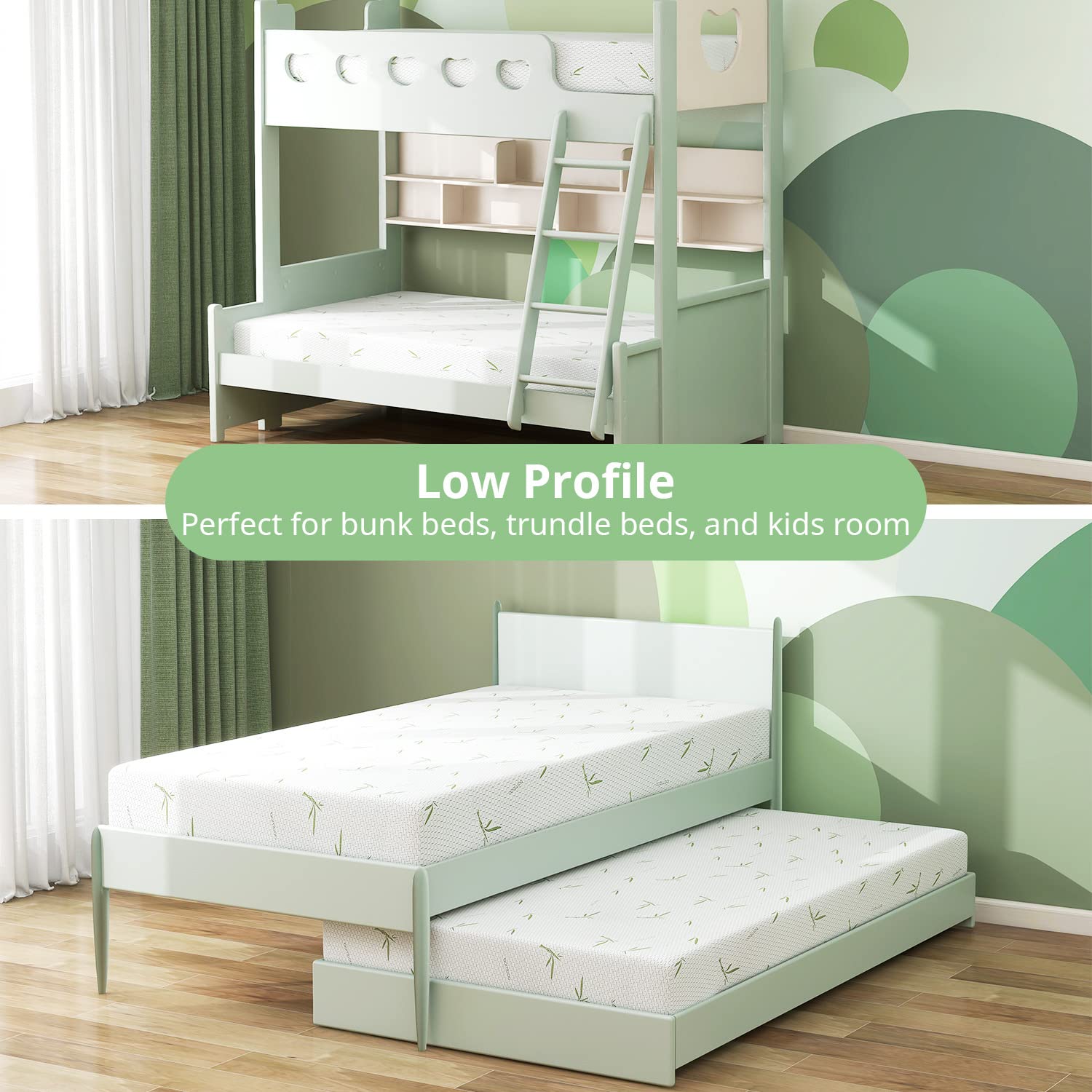 Twin Mattress, 8 inch Gel Memory Foam Mattress for a Cool Sleep & Pressure Relief, Bed in a Box for Kids Bunk Trundle Bed Daybed, Medium Firm Feel with Motion Isolating