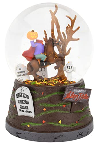 Tree Buddees Sleepy Hollow Fall Themed Headless Horseman Halloween Snow Globe - Large 6.5"