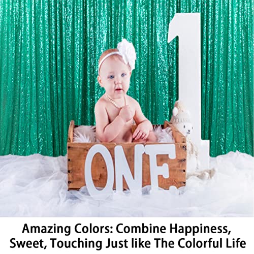 Sequin Curtain 2FTx8FT Green Sequin Curtain Sequin Backdrop Curtains Sequin Shower Curtain Panel Fabric Wedding Backdrop Photo Booth Backdrop (2FTx8FT, Green)