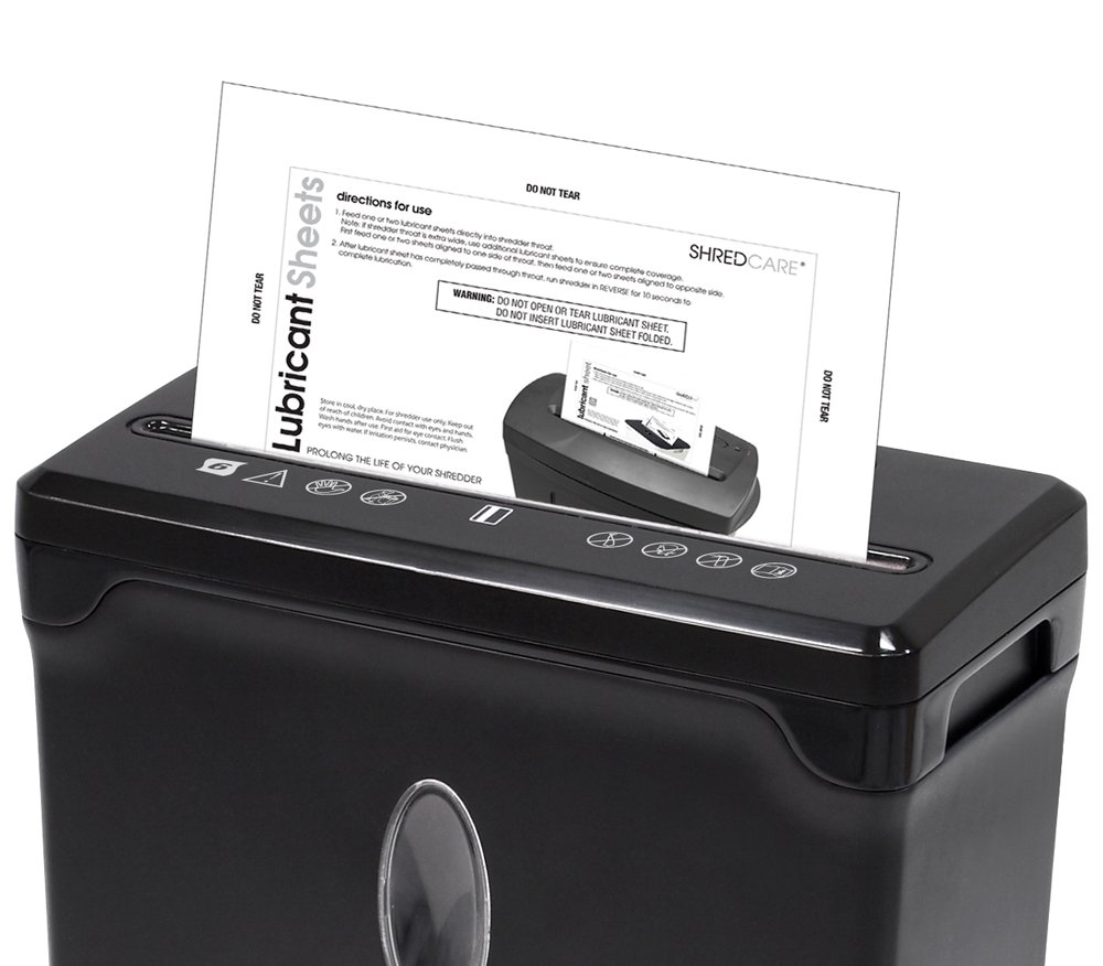 Fellowes 62MC 10-Sheet Micro-Cut Home and Office Paper Shredder with Safety Lock & Shredcare Paper Shredder Lubricant Sheets SCLS12 (Pack of 12) 8.5" x 6"